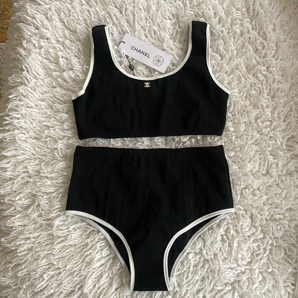 CHANEL | Swim | Chanel Black And White Bikini Set | Poshmark